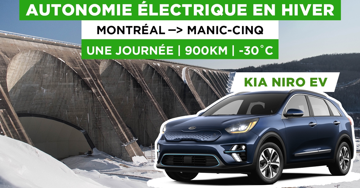Autonomie des voitures électriques en hiver - Montréal à Manic-5 en Kia ...